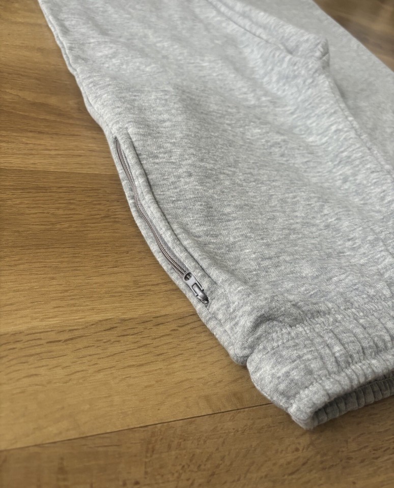 Premium Uncuffed Sweatpants - Wide Straight Leg Joggers Grey ...