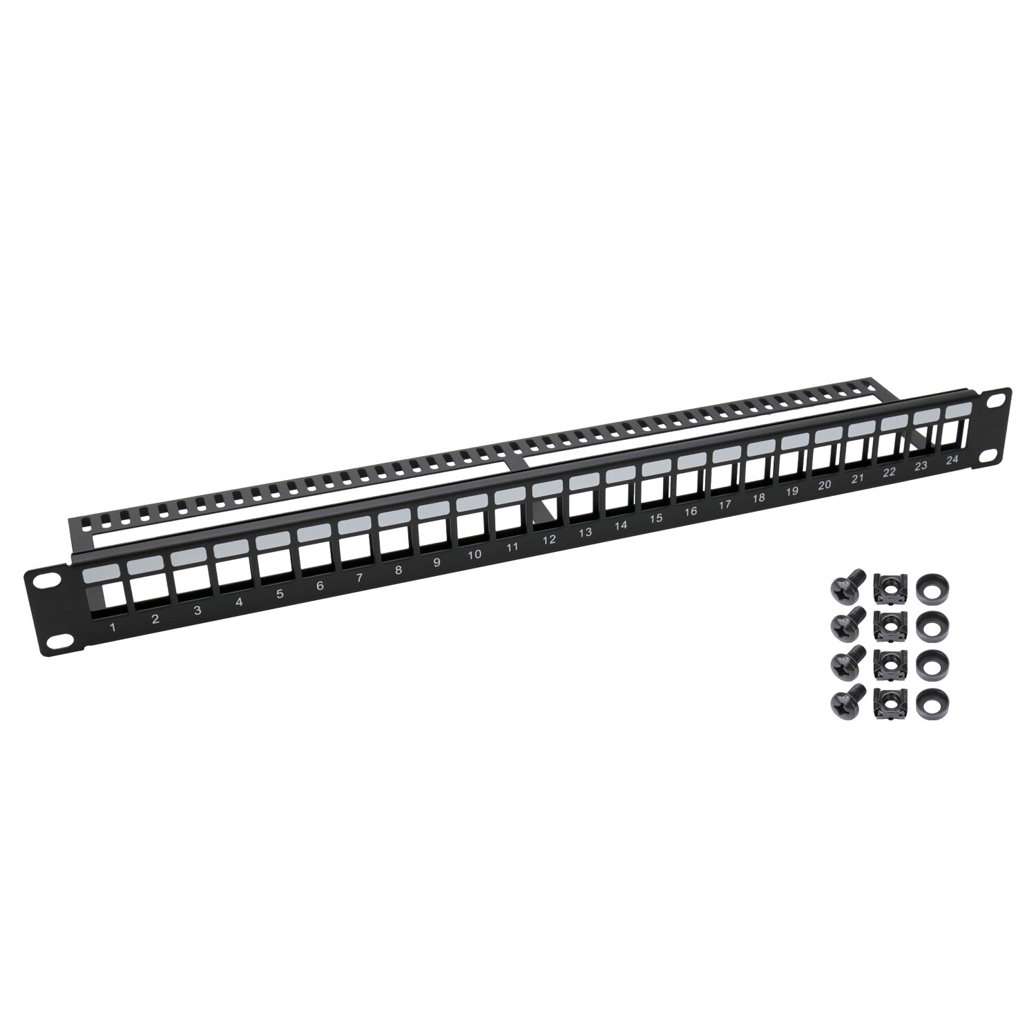 19" Patchpanel 24 Port Keystone Jack Modul RJ45 Patchfeld (un ...