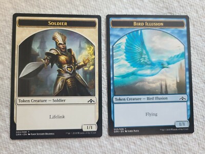 MTG GRN Bird Illusion Token 003 & Soldier Token 002 Free Shipping | eBay