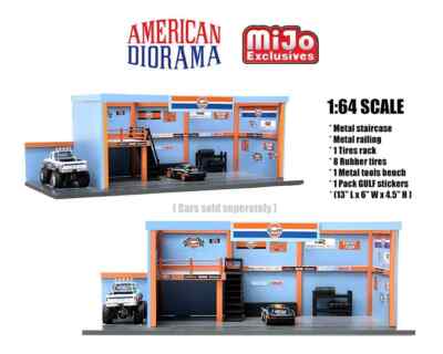 American Diorama 1:64 Garage Diorama with GULF Stickers, MiJo ...