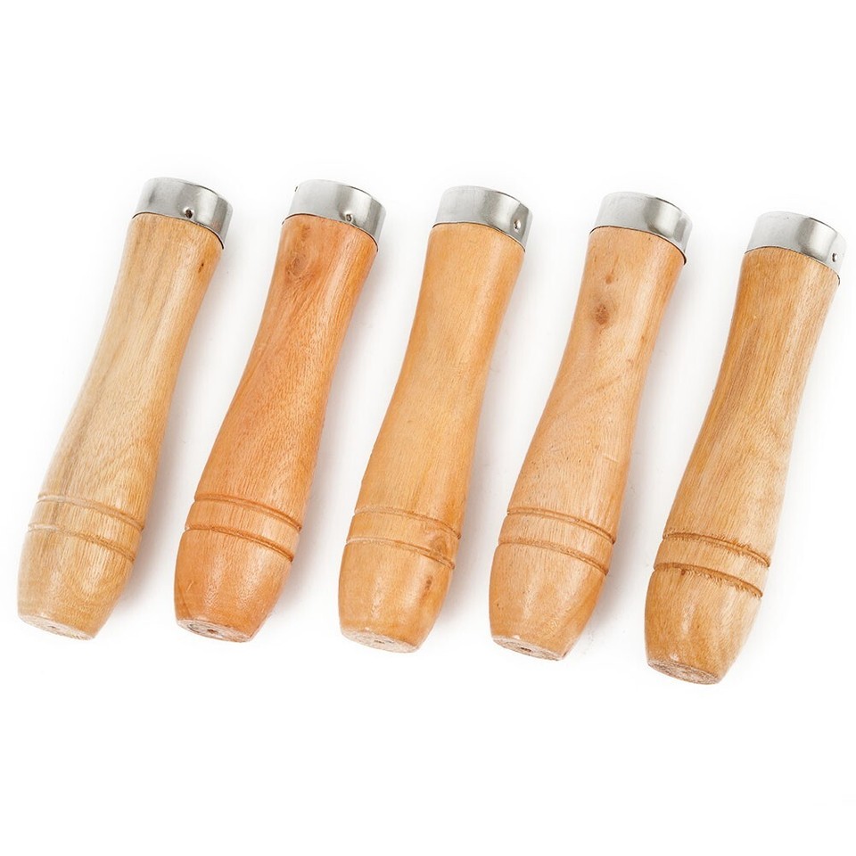 5pcs Wooden File Handle Replacement Strong Metal Collar for File Craft ...