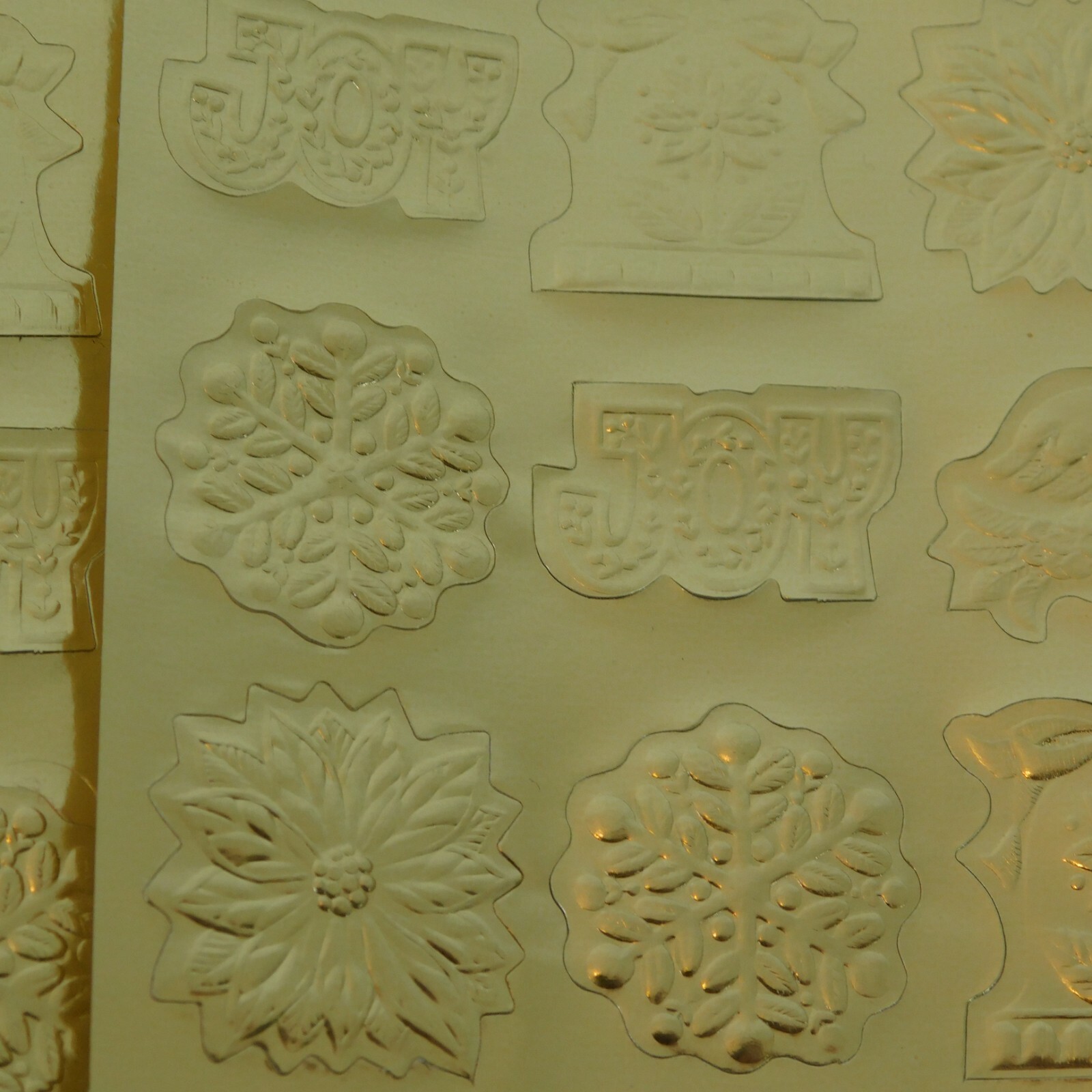 Hallmark Christmas Stickers Gold Embossed Holiday Seal Pressure ...