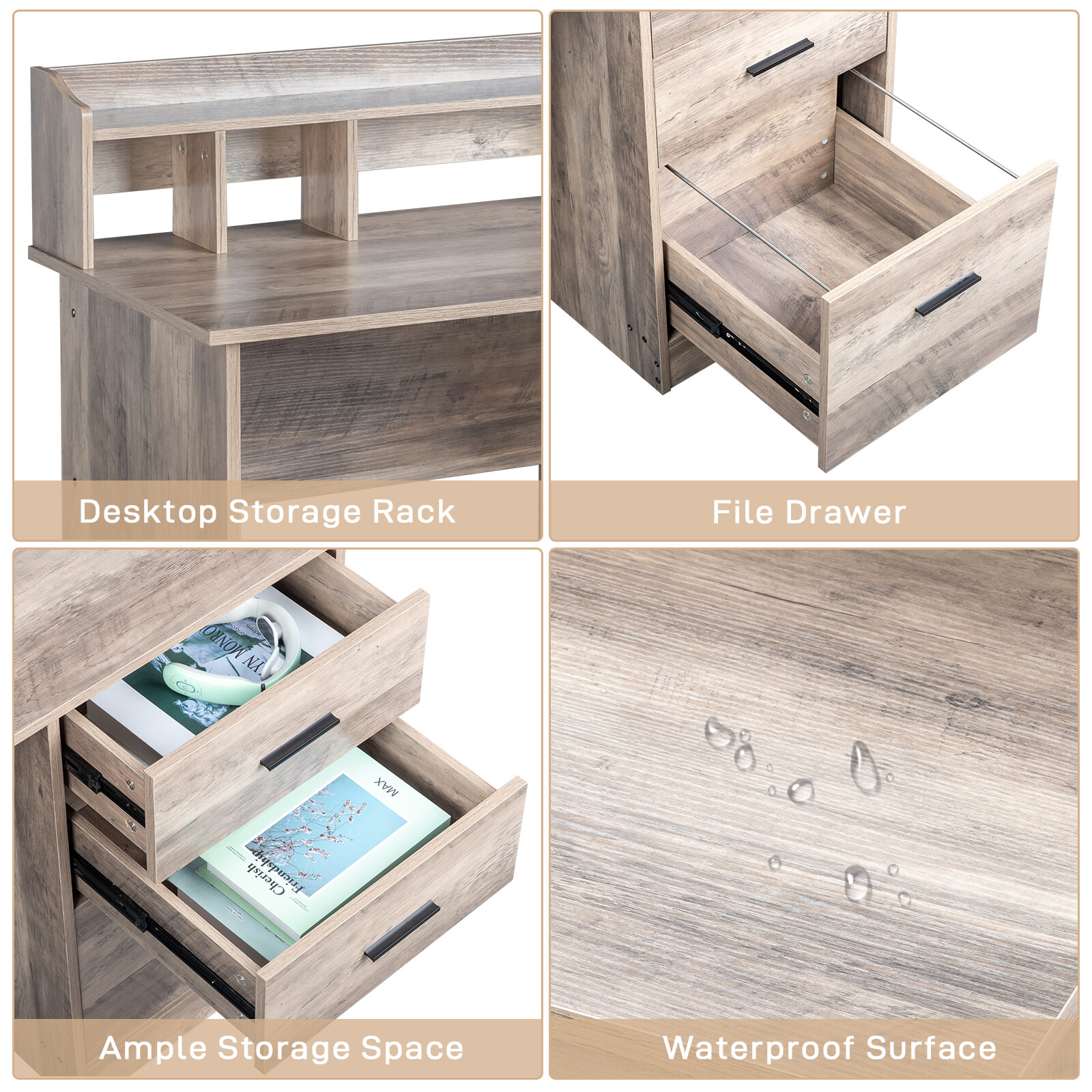 Computer Desk PC Laptop Table Writing Workstation Home Office Desk with ...