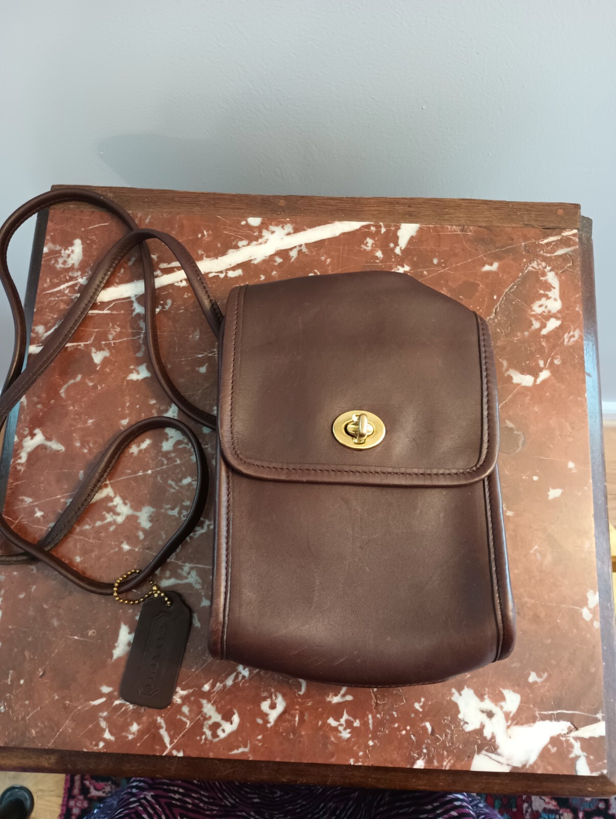 Vintage Coach Dark Brown Scooter Leather Crossbody #9893 | eBay