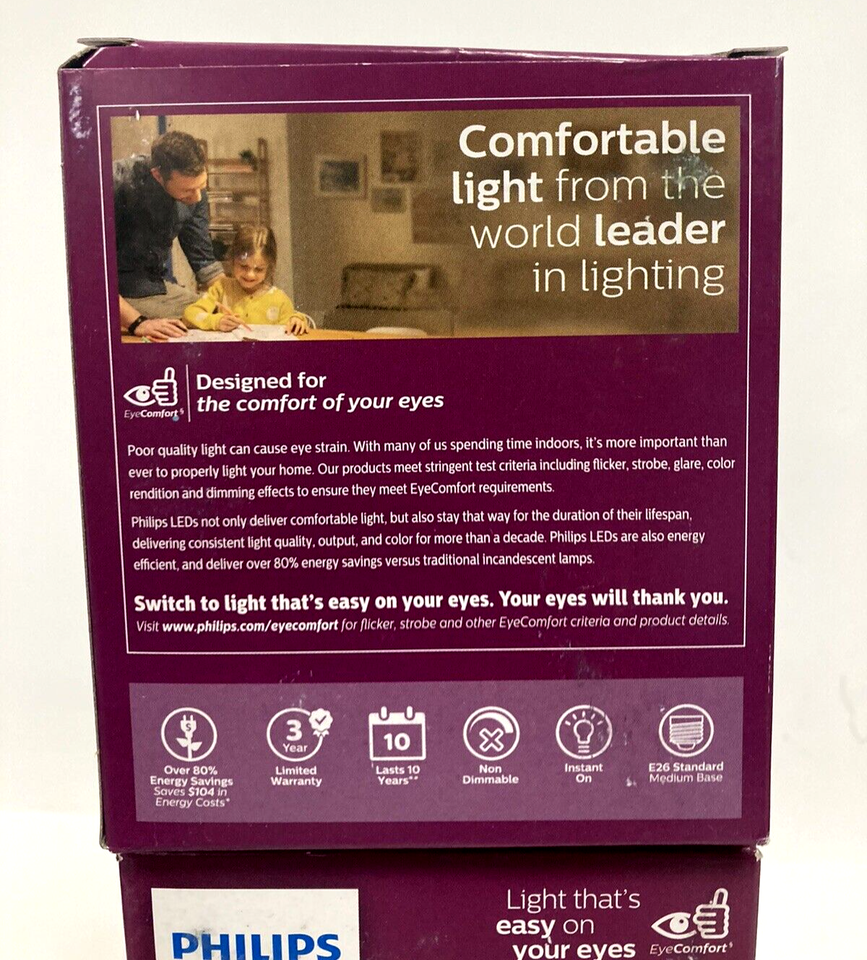 8 - 2 Packs (16 LED Light Bulbs Total) Philips 100w Replacement Soft ...