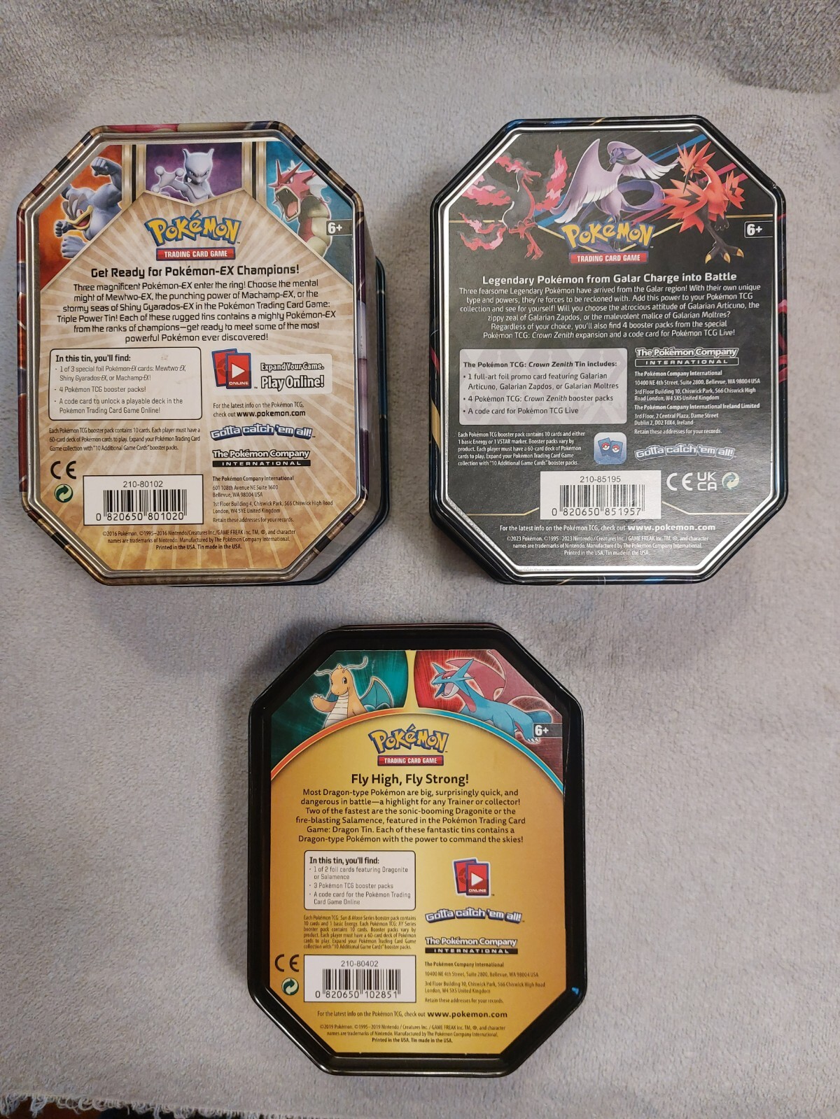 3 Pokemon Tins 2023-2019-2016 **Empty Tins** | eBay