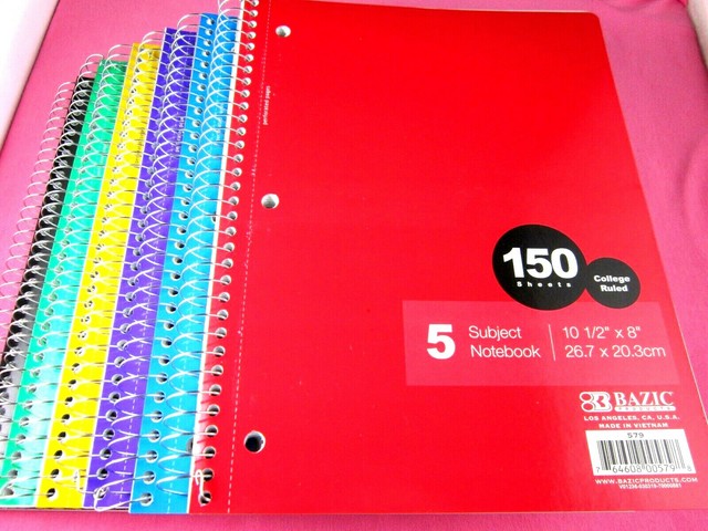 Jot 4-Subject Mini Spiral Notebooks With Poly Covers,150 Ruled Sheets ...