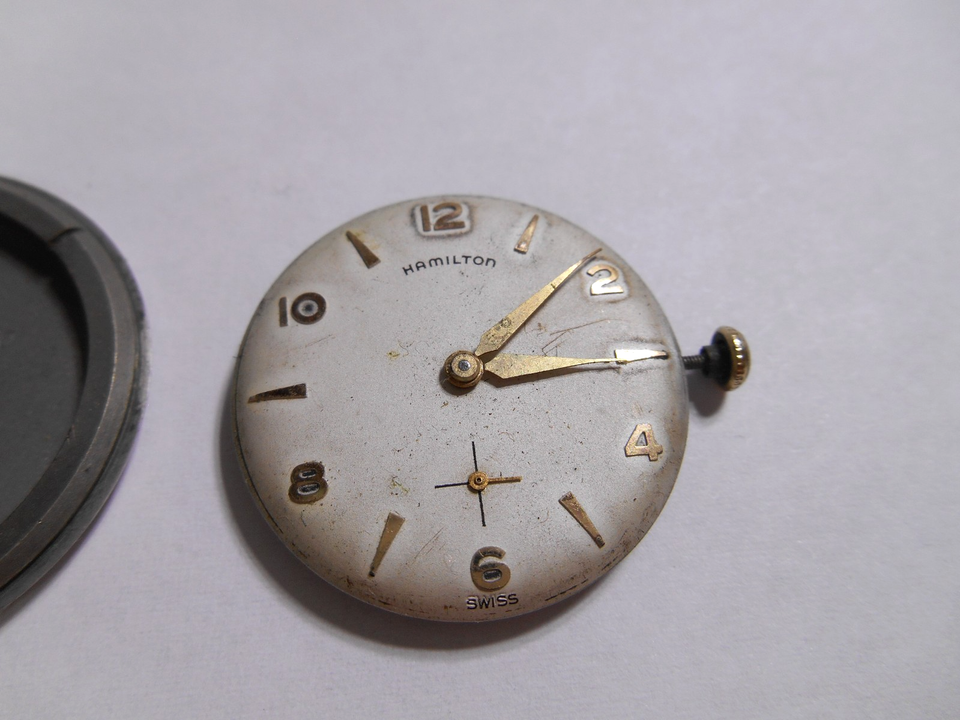Hamilton Watch 10k Rolled Gold Bezel 673 Cal. Movement- RUNNING parts ...