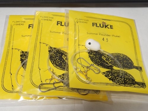 3 NJ Hand Tied Floating Jig Head White Fluke/Summer Flounder Rigs | eBay