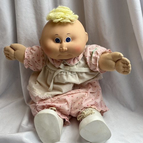 Cabbage Patch Kids Preemie Doll Coleco Blond Tuft Blue Eyes Original ...