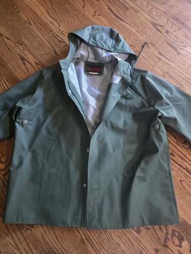 Vintage Pro Rainer NEW WITHOUT TAGS Green Rain Jacket With Hood XL | eBay