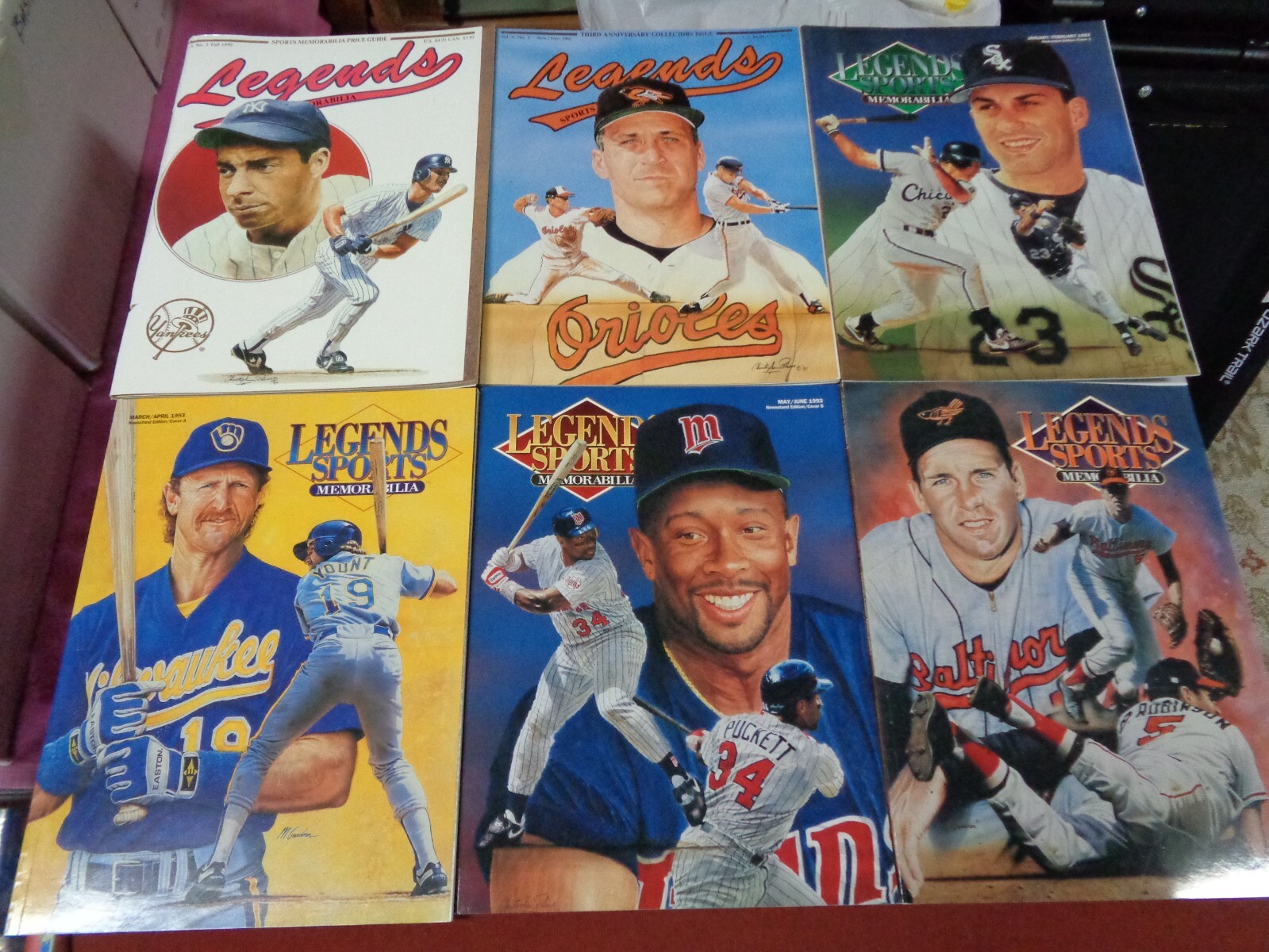 LEGENDS SPORTS MEMORABILIA PRICE GUIDES - 1990, 1991 & 93 (6) DIFFERENT ...