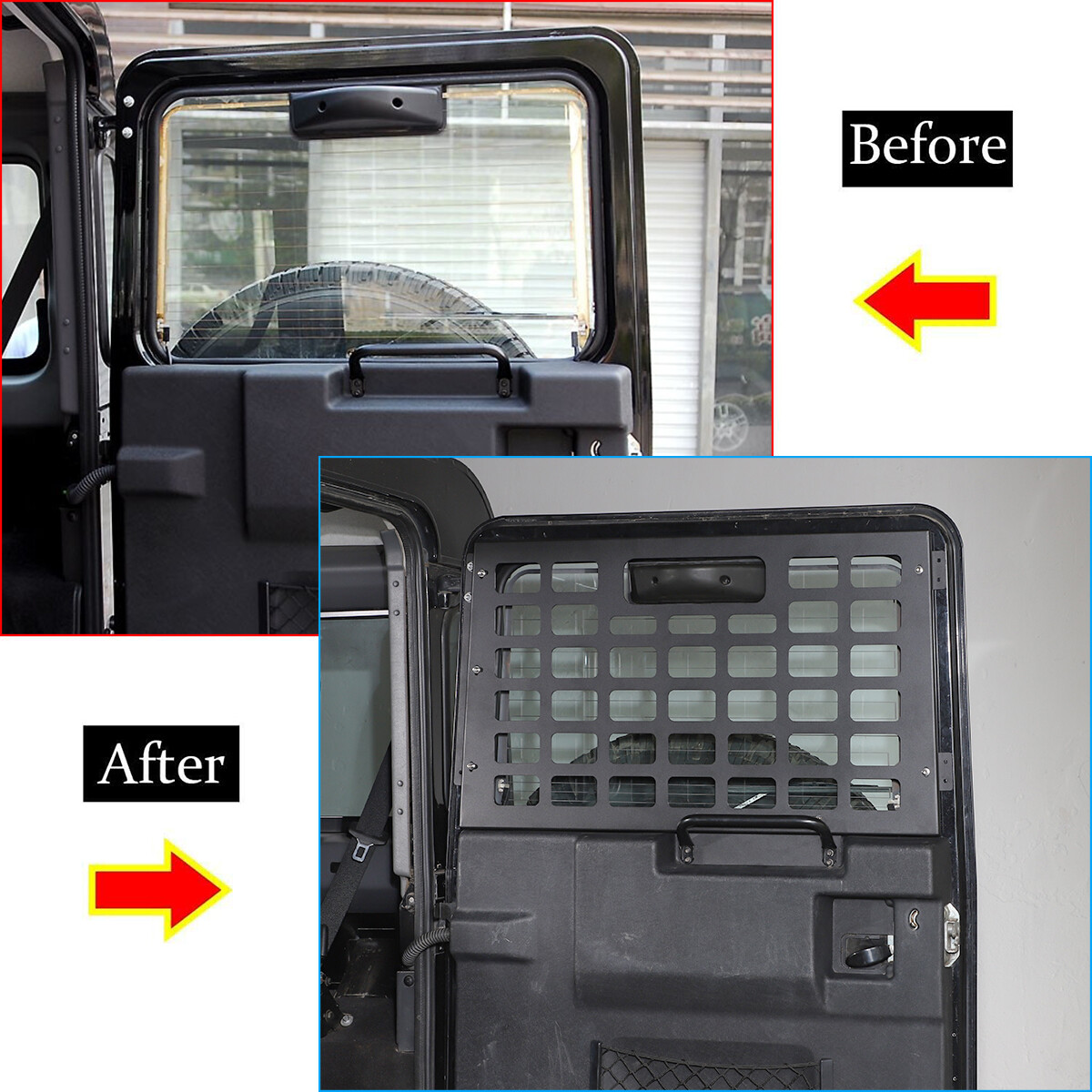 Tailgate Rear Window Trunk Storage Molle Panel For LR Defender 90 110 ...