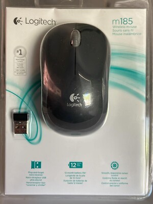 Logitech M185 Wireless Mouse - Swift Gray- New in package | eBay
