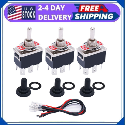 3 Pcs Momentary Heavy Duty Rocker Toggle Switch 6 Pin 3 Position (ON ...