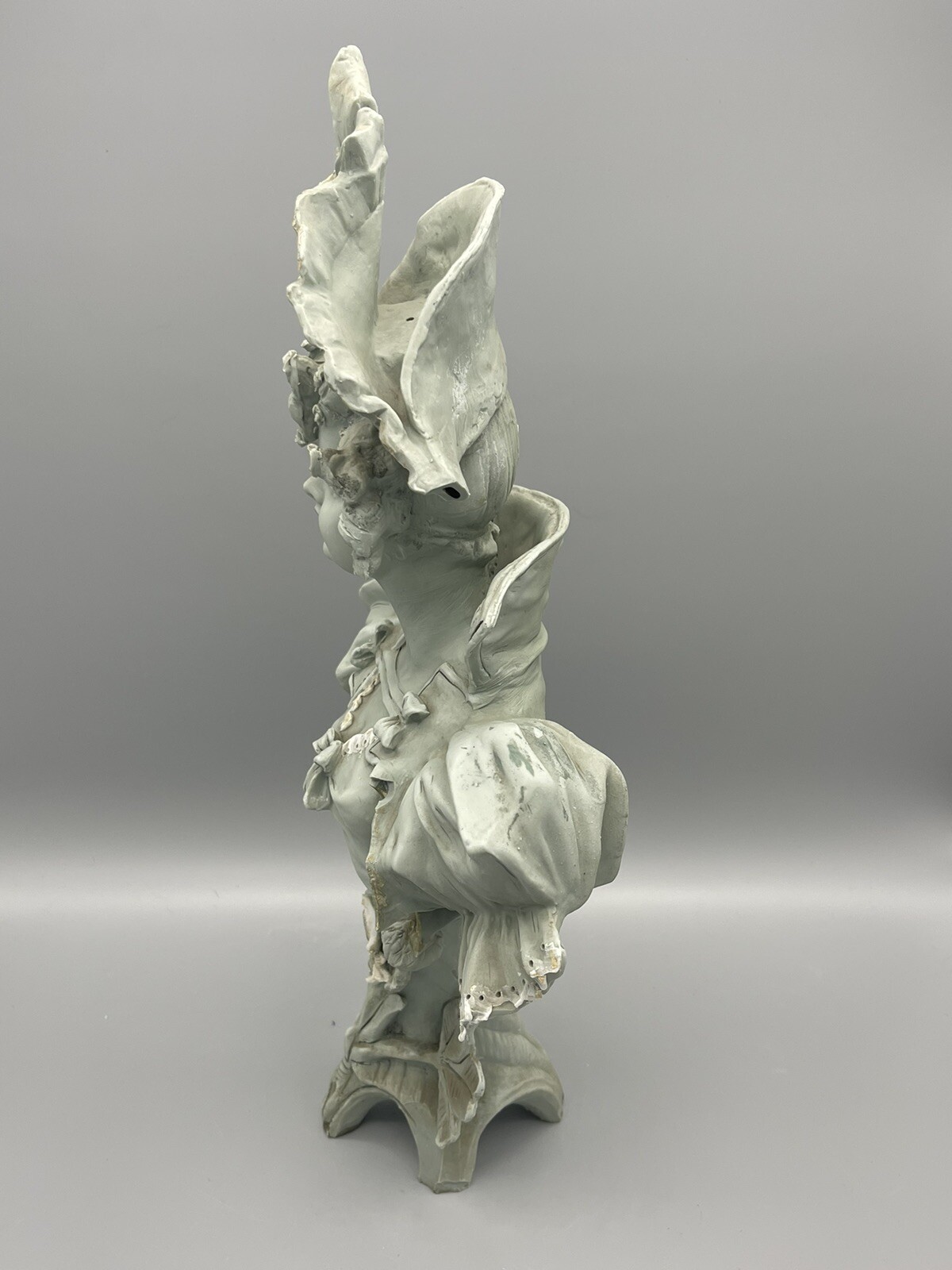 Vintage Beautiful Gray Statue, Victorian Style Maiden. DMANGED ! | eBay