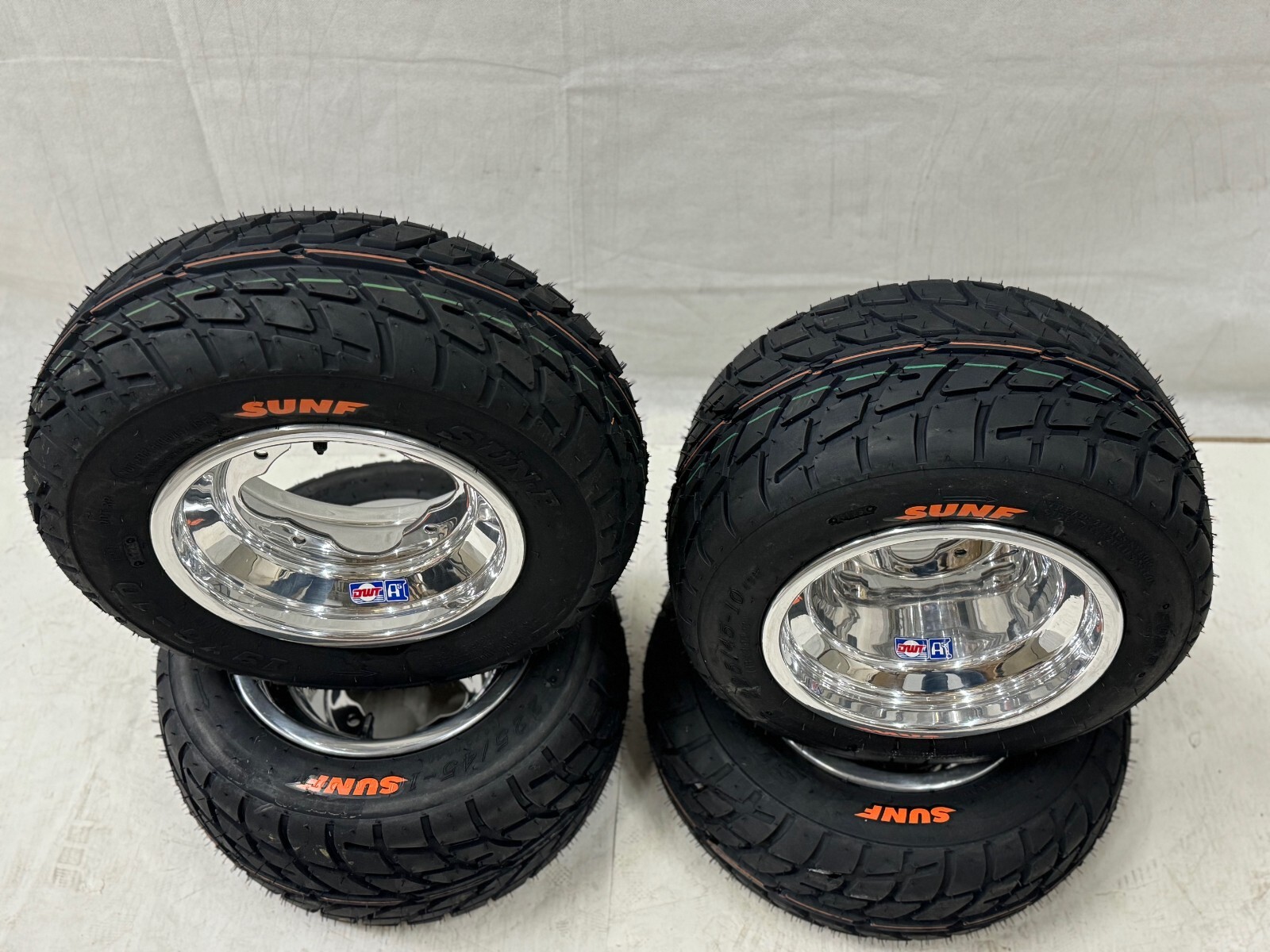 DWT A5 10" Polished Aluminum Rims Low Profile Sunf Street Tires | ATV ...