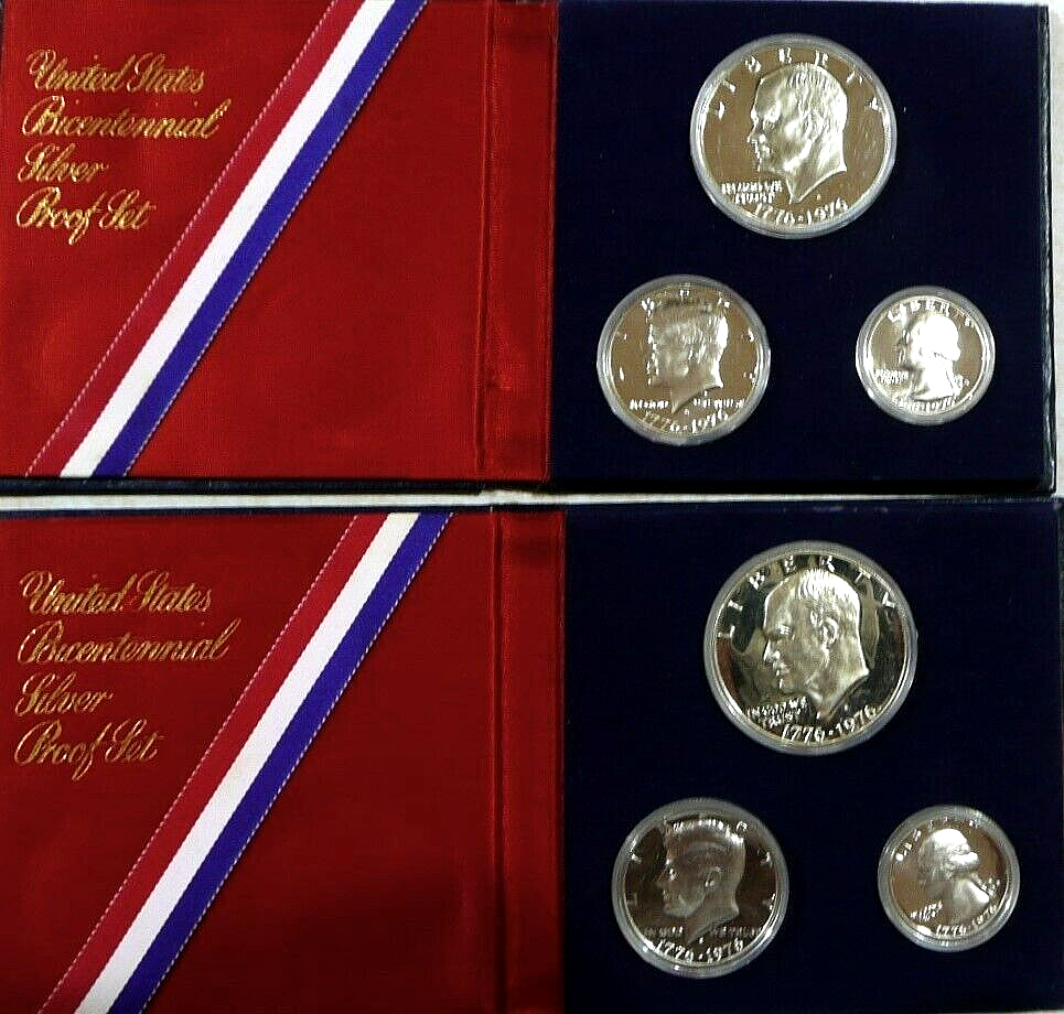 Lot of 2 1976-S 3 Piece Silver Proof Sets, Box Is A Little Rough *40% ...