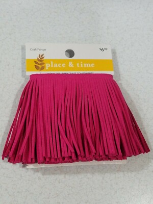 Craft Fringe Trim 3" Pink 0.85 Yards Suede Joann DIY Fun Homeschool ...