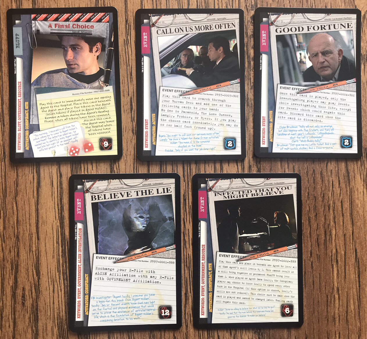 X-Files CCG Exclusive Promo Set Good Fortune, Final Choice, Call On Us ...