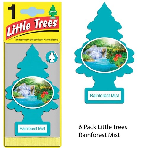 6 Count Little Trees Rainforest Mist Scent Hanging Car & Home Air ...