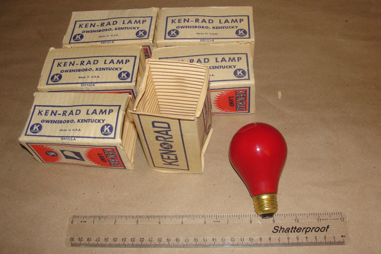 Lot of 6 Kenrad Ken-Rad 115-125V 40W Light Bulb RED NOS New Old Stock ...