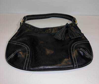 Talbots Women's Shoulder Handbag Purse 100% Leather Black | eBay