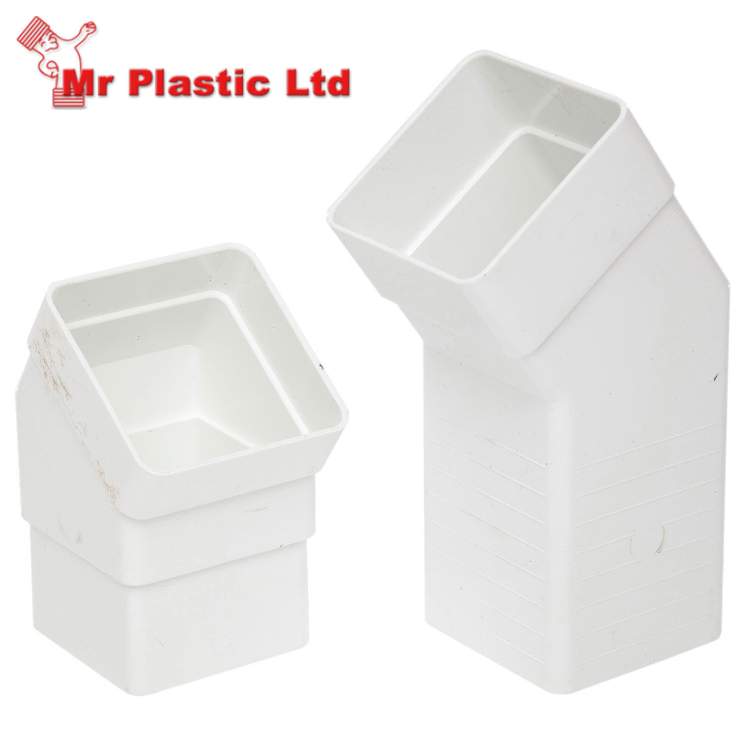 Polypipe 65mm Square Rain Water Gutter Down Pipe Fittings in White ...