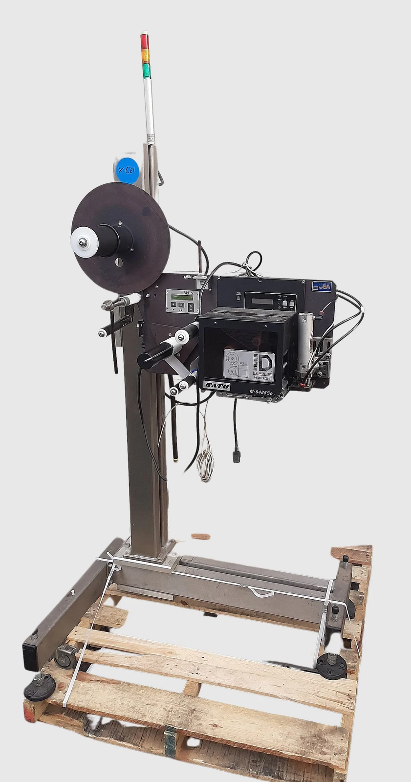 Quadrel Q31RS8485 Labeler Sato M-8485Se Bar Code Printer & Stand Used ...