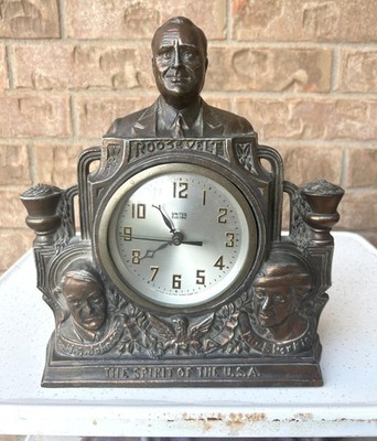 Vintage Franklin Roosevelt FDR The Spirit of the USA Clock- Frances ...