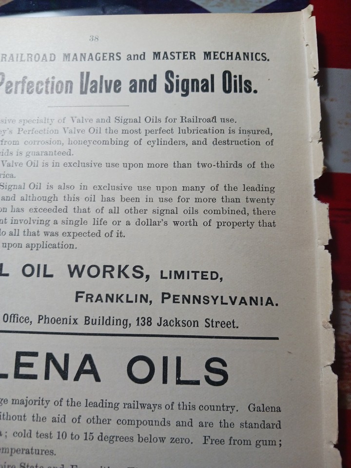 ~1895 Print Advertising 2 Franklin Pennsylvania Oil Ads Galena Sibley ...