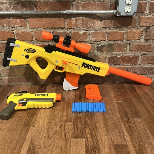 Fortnite Nerf Yellow Sniper Rifle BASR-L & Pistol w/ Scope, 2x Mags ...