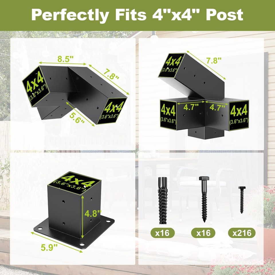 Pergola Kit, 30° Slanted Roof Bracket Set, Roof Wall Mount Extension ...