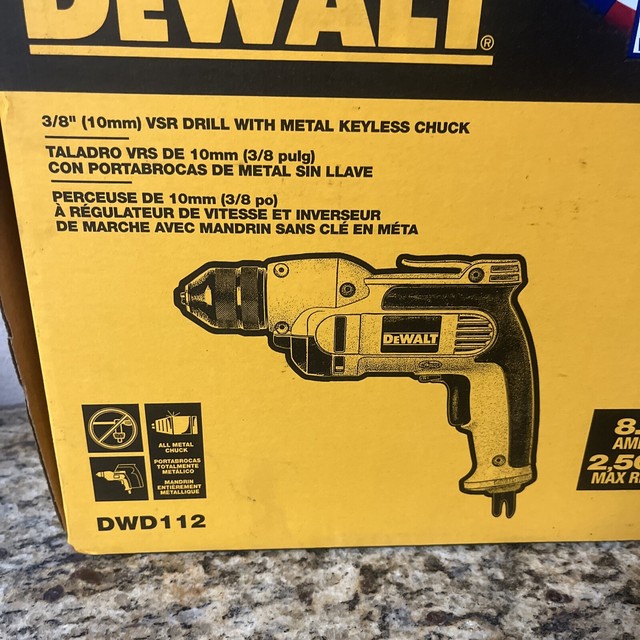 DEWALT DWD112 3/8 inch Vsr Pistol Grip Drill With Keyless Chuck for ...