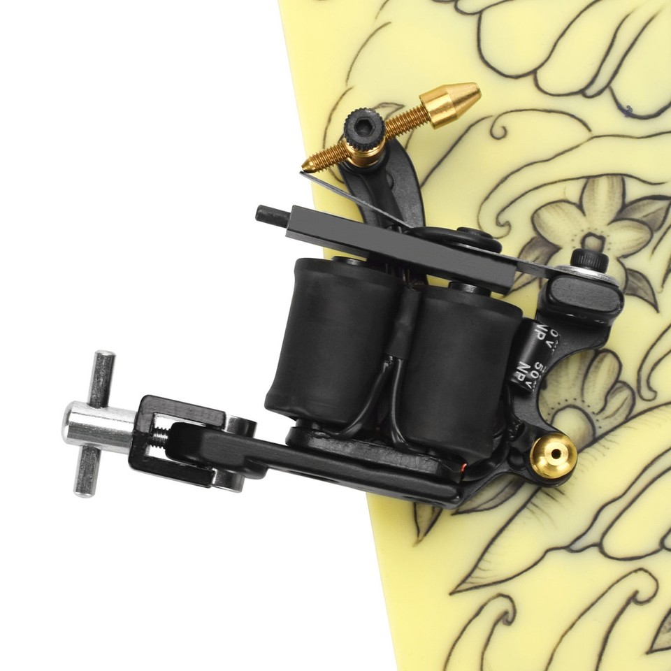 Coil Tattoo Machine Salon Electroplating Zinc Alloy Frame 10 Wraps Coil ...