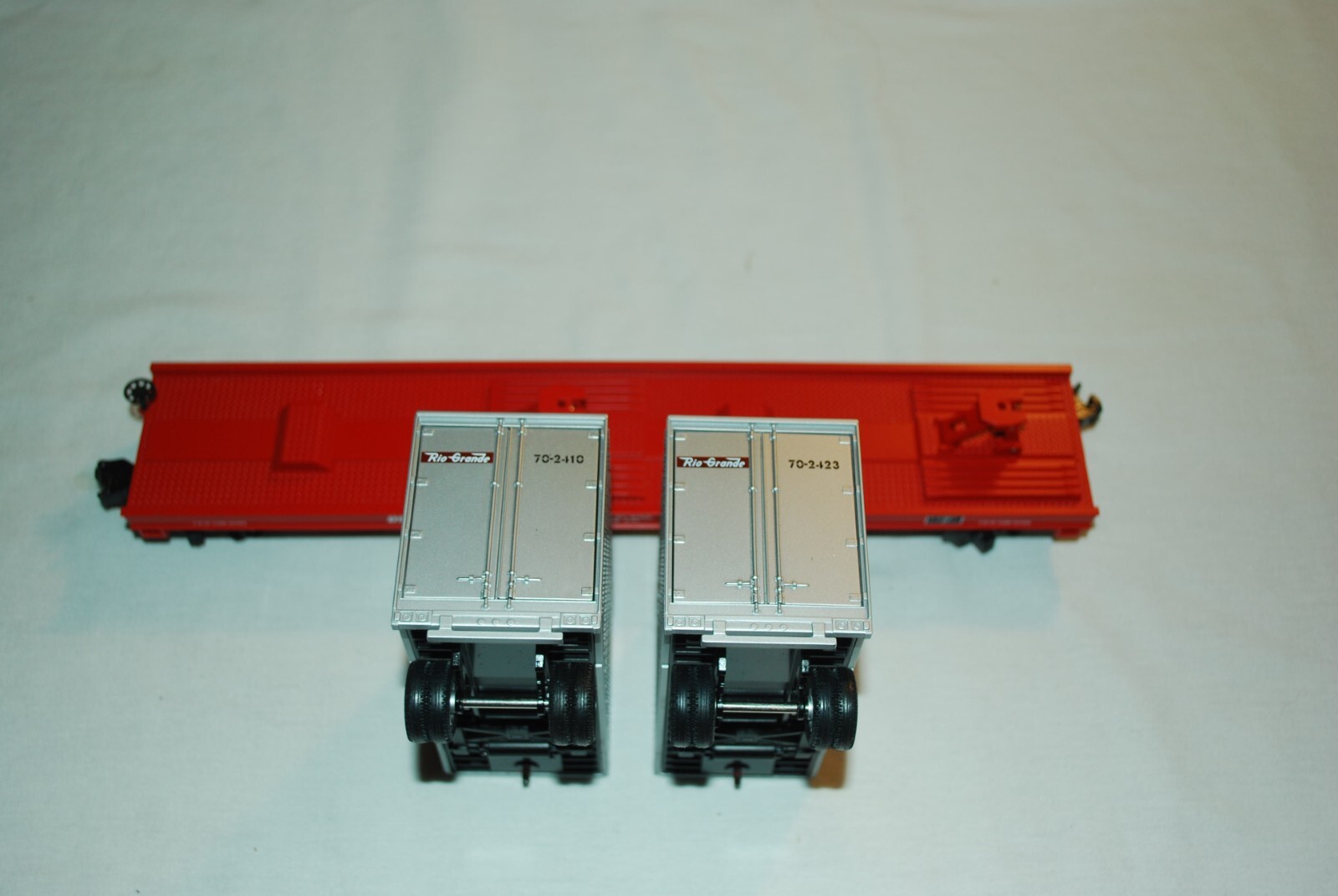 MTH DRGW #105019 FLAT CAR WITH VANS | eBay