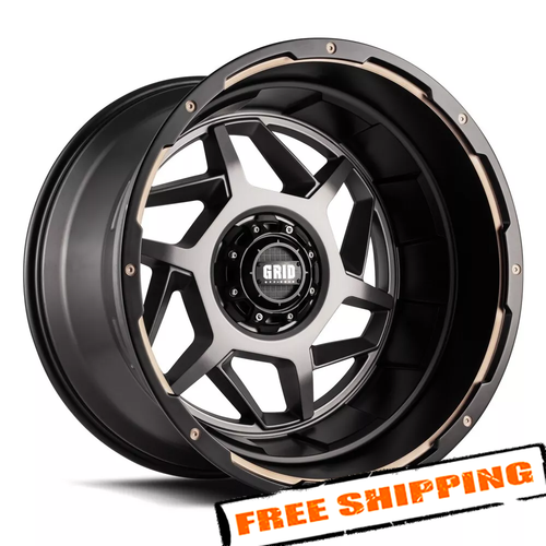 Grid Wheels 20x9 -12 8x170 125.50 GD14 Matte Anthracite w/ Black Lip ...