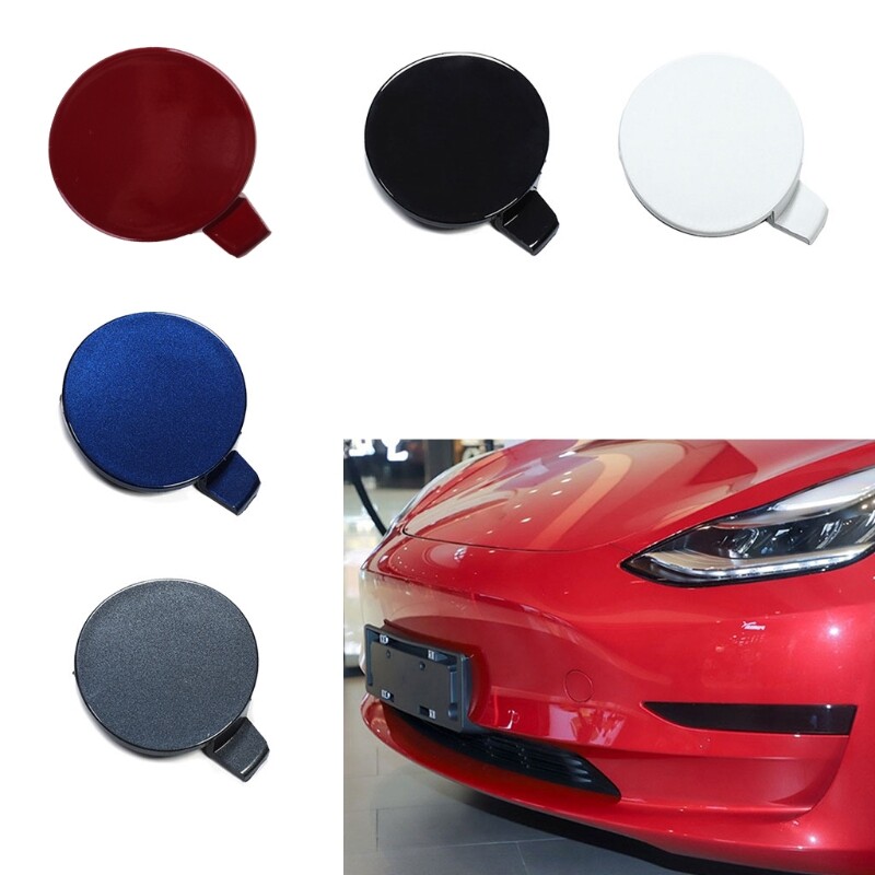 Front Bumper Tow Hook Cap Cover Fits for Model 3 2016- 2020 Black 17-19 ...