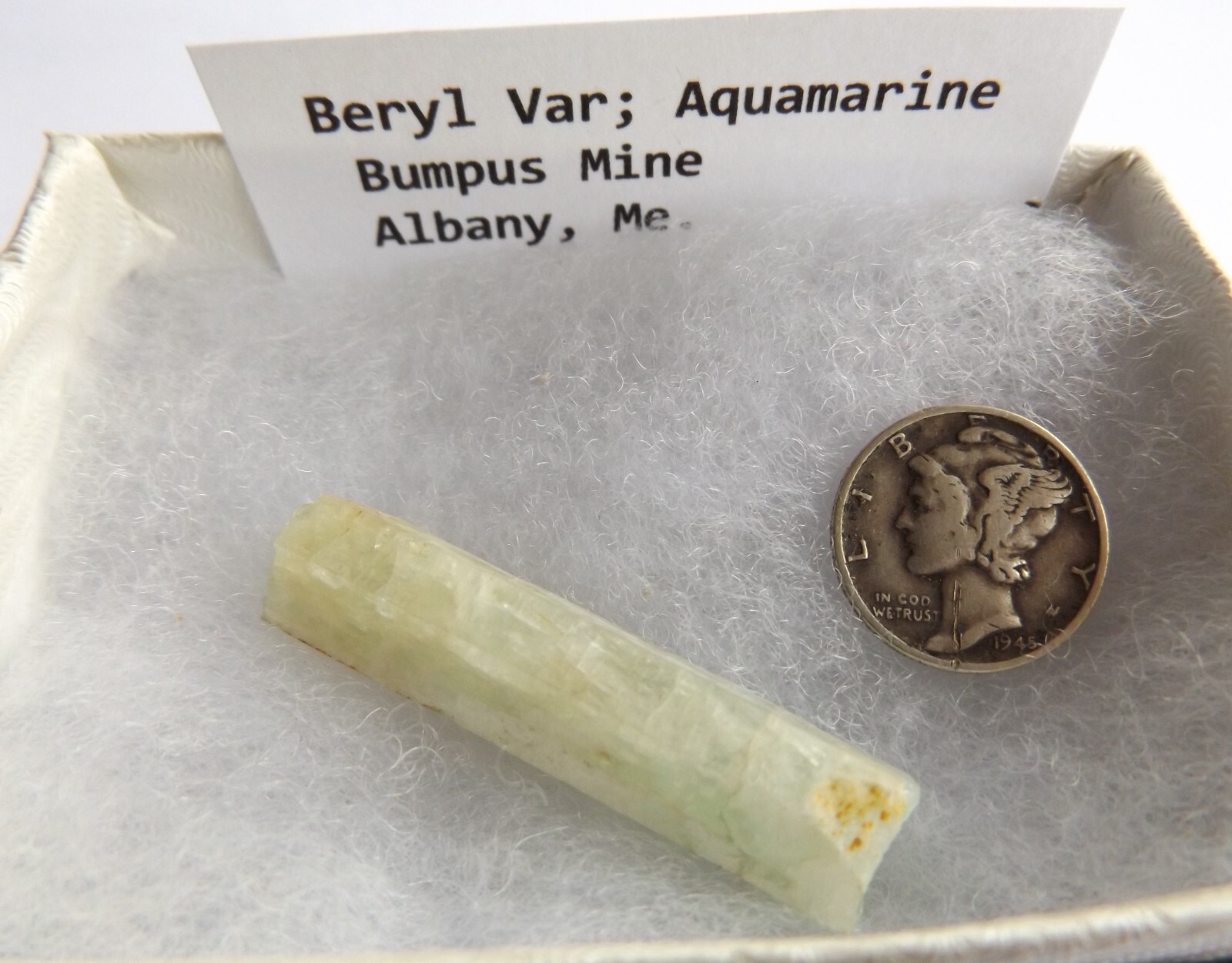 Beryl Aquamarine Crystal Bumpus Mine Albany, Me. | eBay