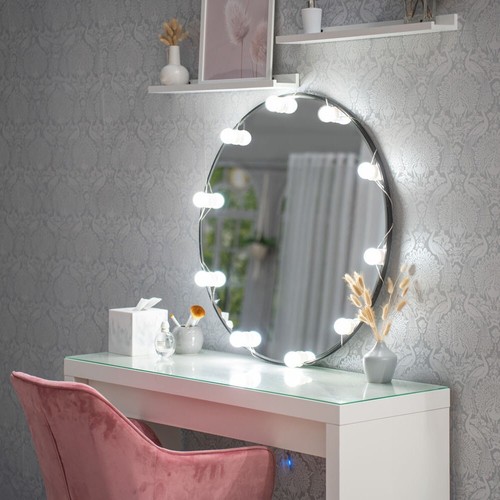 LED Hollywood Stick On Bulb Lights Vanity Make Up Mirror Dressing Table ...