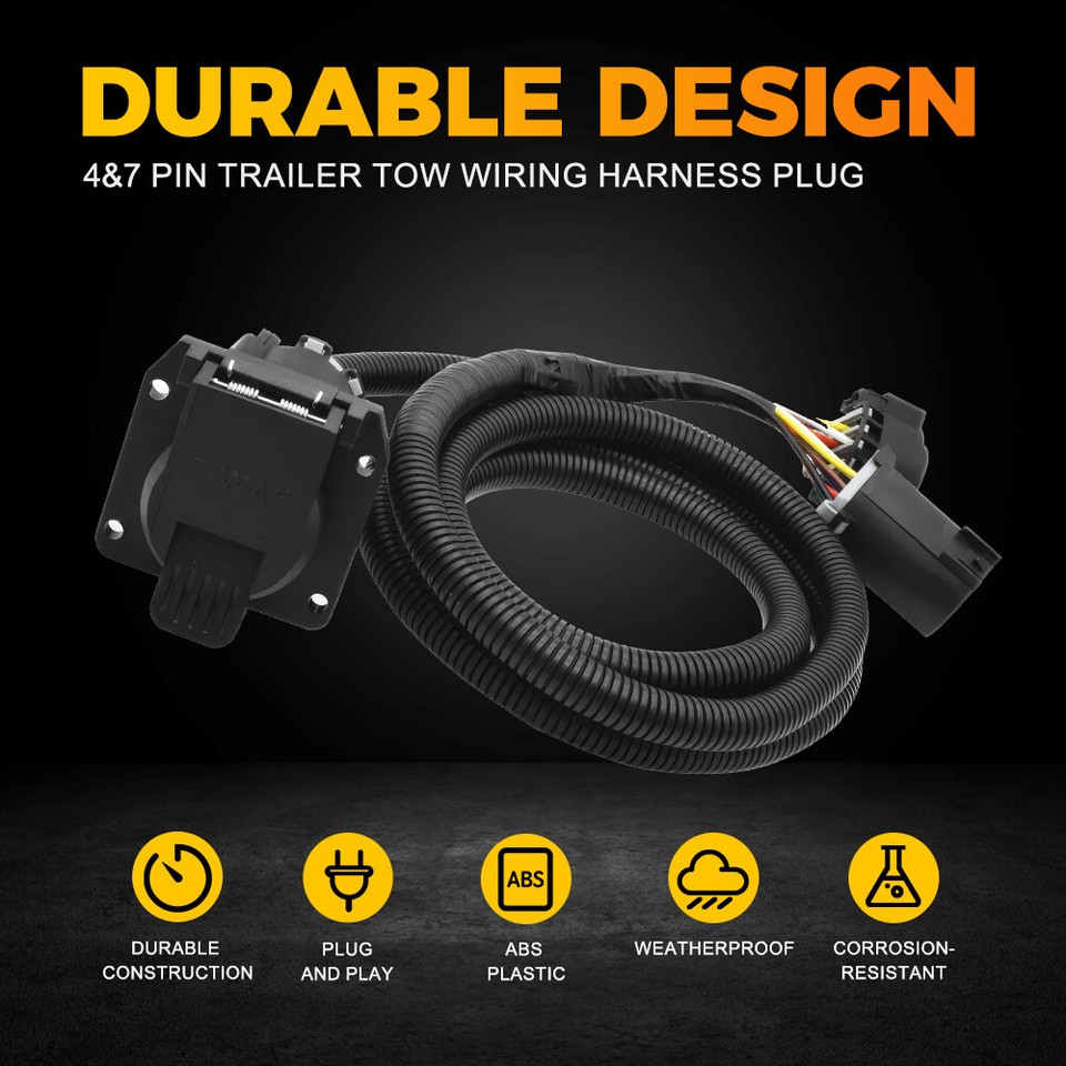 7 Way Trailer Weatherproof Plug Trailer Wiring Harness 7 Pin Trailer ...