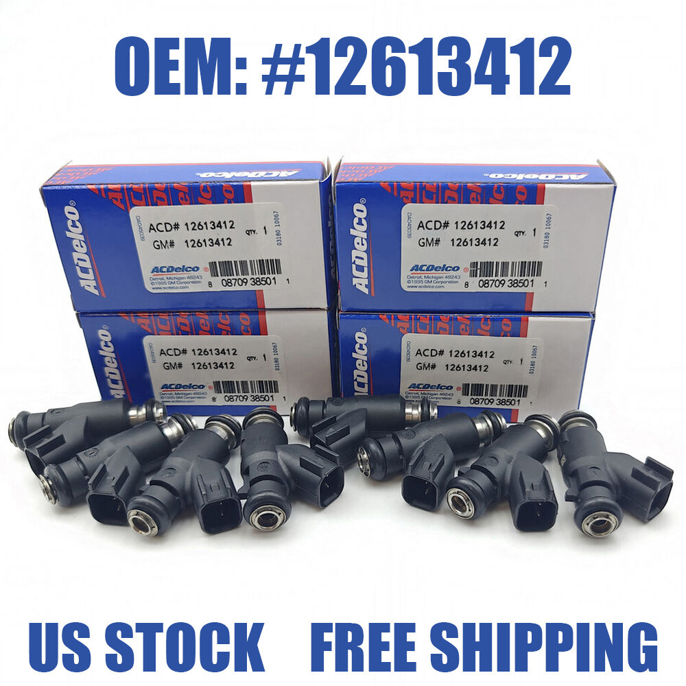 Set of 8 Delphi Fuel Injectors OEM 12613412 for Chevrolet Sierra ...