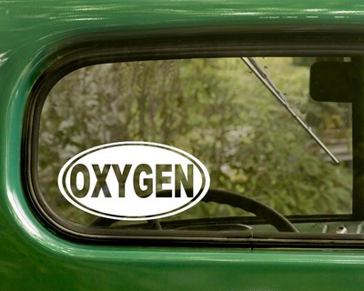 2 OXYGEN STICKERs Oval Decal Vinyl Truck Window Bumper Car Laptop | eBay