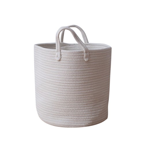 Cotton Rope Handle Storage Basket Laundry Basket Storage Conrainer ...