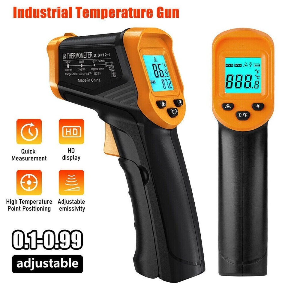Digital Thermometer Infrared Gun IR Laser LCD Temperature Non Contact ...