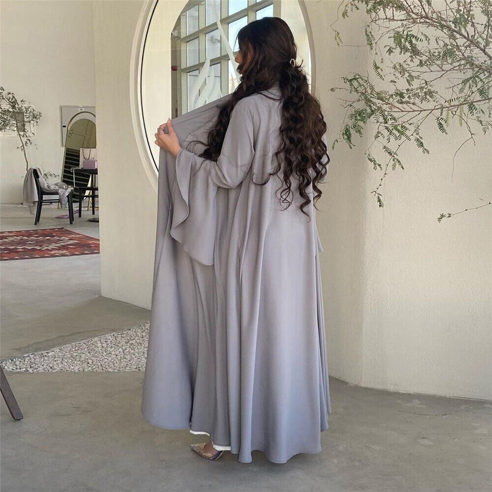 Open Kaftan Abaya Women Kimono Long Dress Muslim Cardigan Robe Party ...