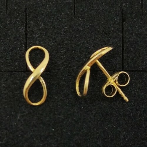 Earrings Gold 18k 750 Mls. Infinity 12,7 MM | eBay