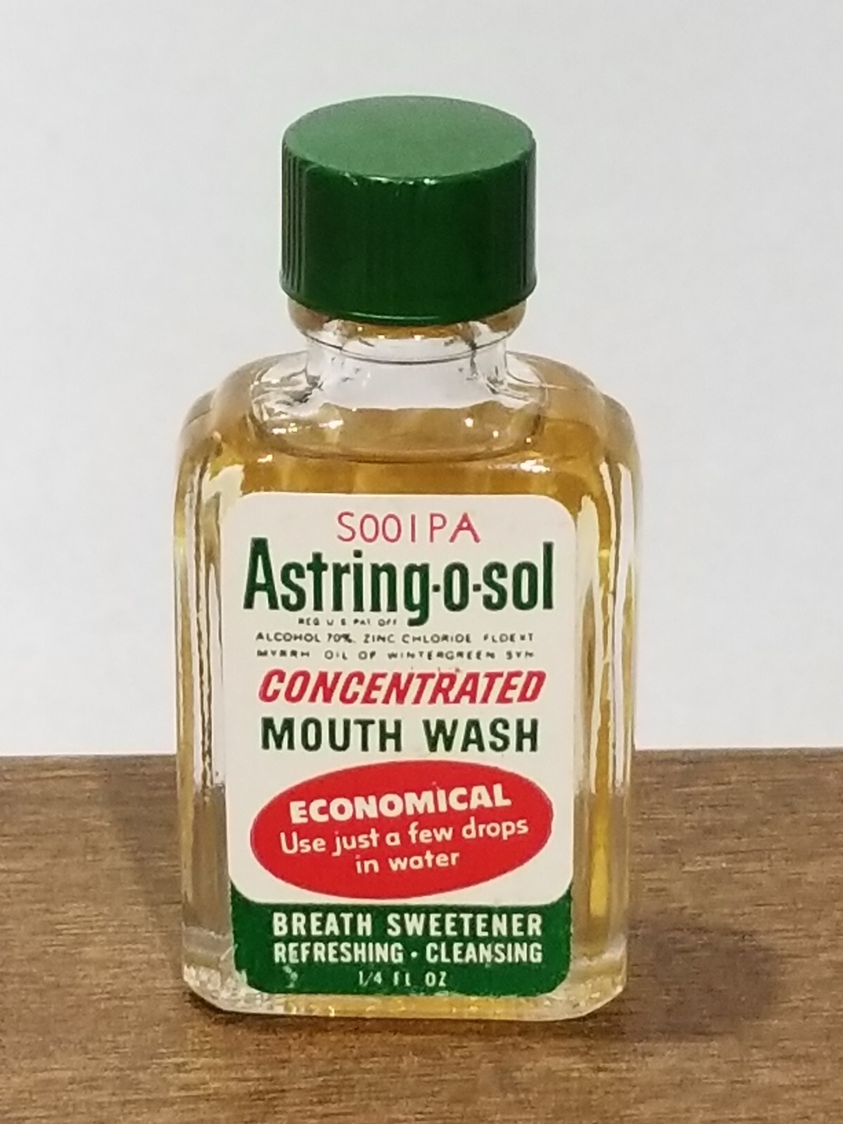 Vintage Astring-o-Sol Sample Bottle Dentistry Display Mouth Wash 1/4 oz ...