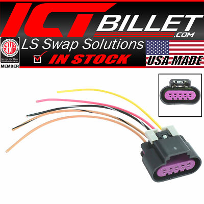 LS Gen 4 Mass Air Flow MAF 5-Wire Sensor Pigtail Connector Wiring Tube ...