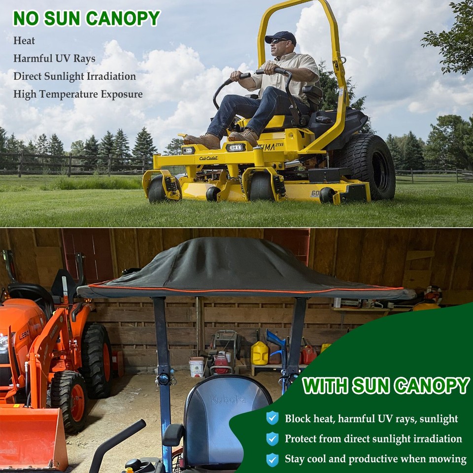 Riding Lawn Mower Sun Shade Canopy for Zero Turn Mower & Lawn Tractor ...